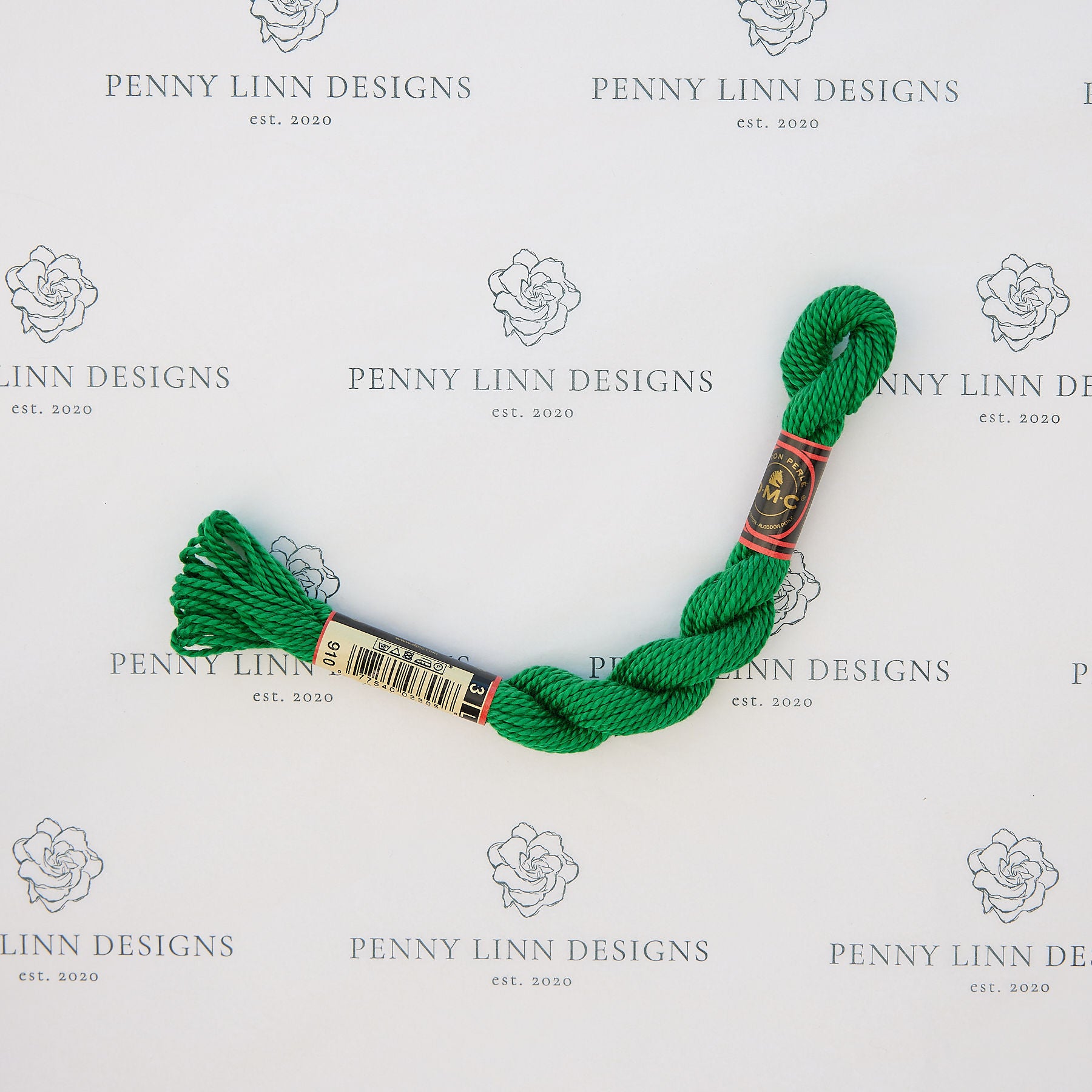 DMC 3 Pearl Cotton 910 English Green – Penny Linn
