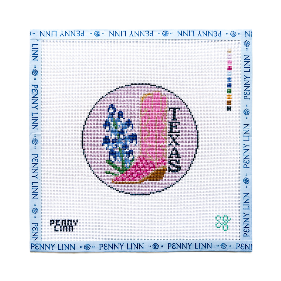 Pink Texas Bluebonnet Round – Penny Linn